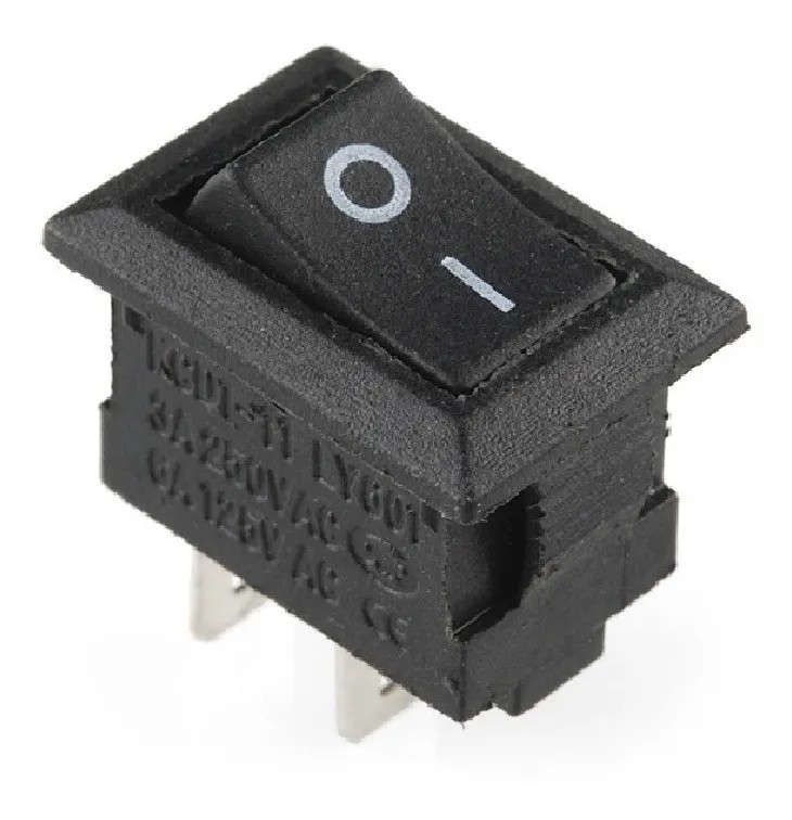 Botones Interruptores Mini Rocker Switch ON/OFF 2 Patas (Pequeño) | IPower Electronics