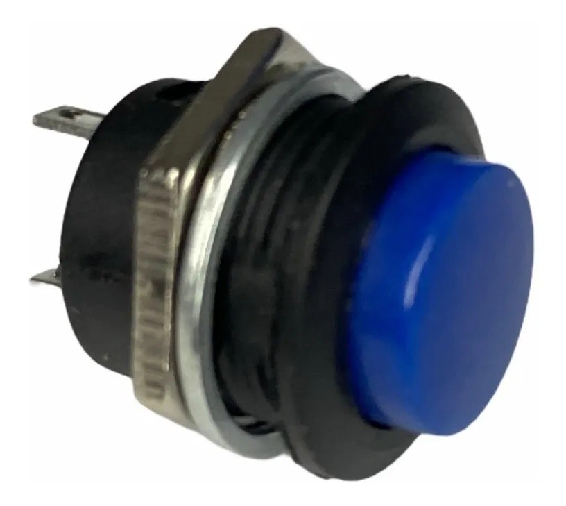 100 Botones Pulsadores Push Button On 2 Pines Na Mediano AZUL Plastico ...
