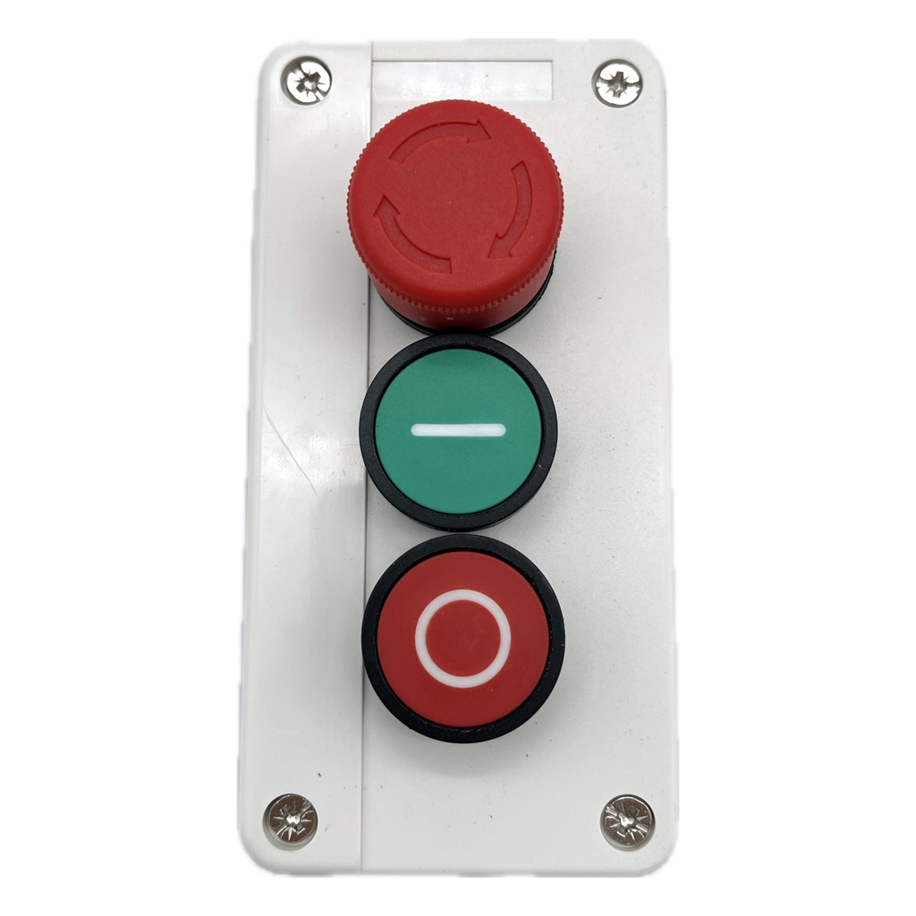 Botonera Industrial BX03-22M 3 Botones Pulsadores y Paro de Emergencia ...